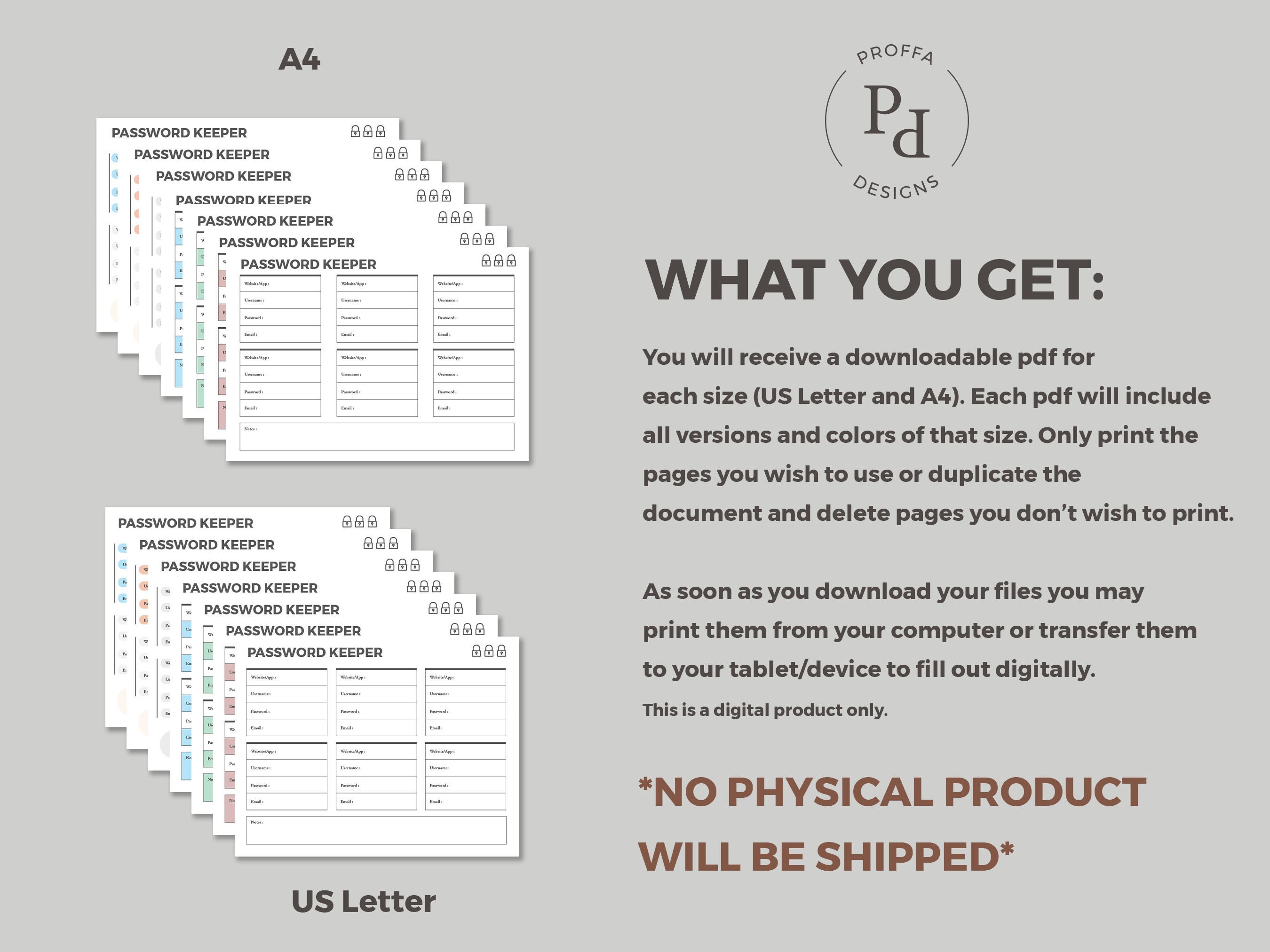 Printable Password Log Bundle / Login and Account Keeper for Streaming ...