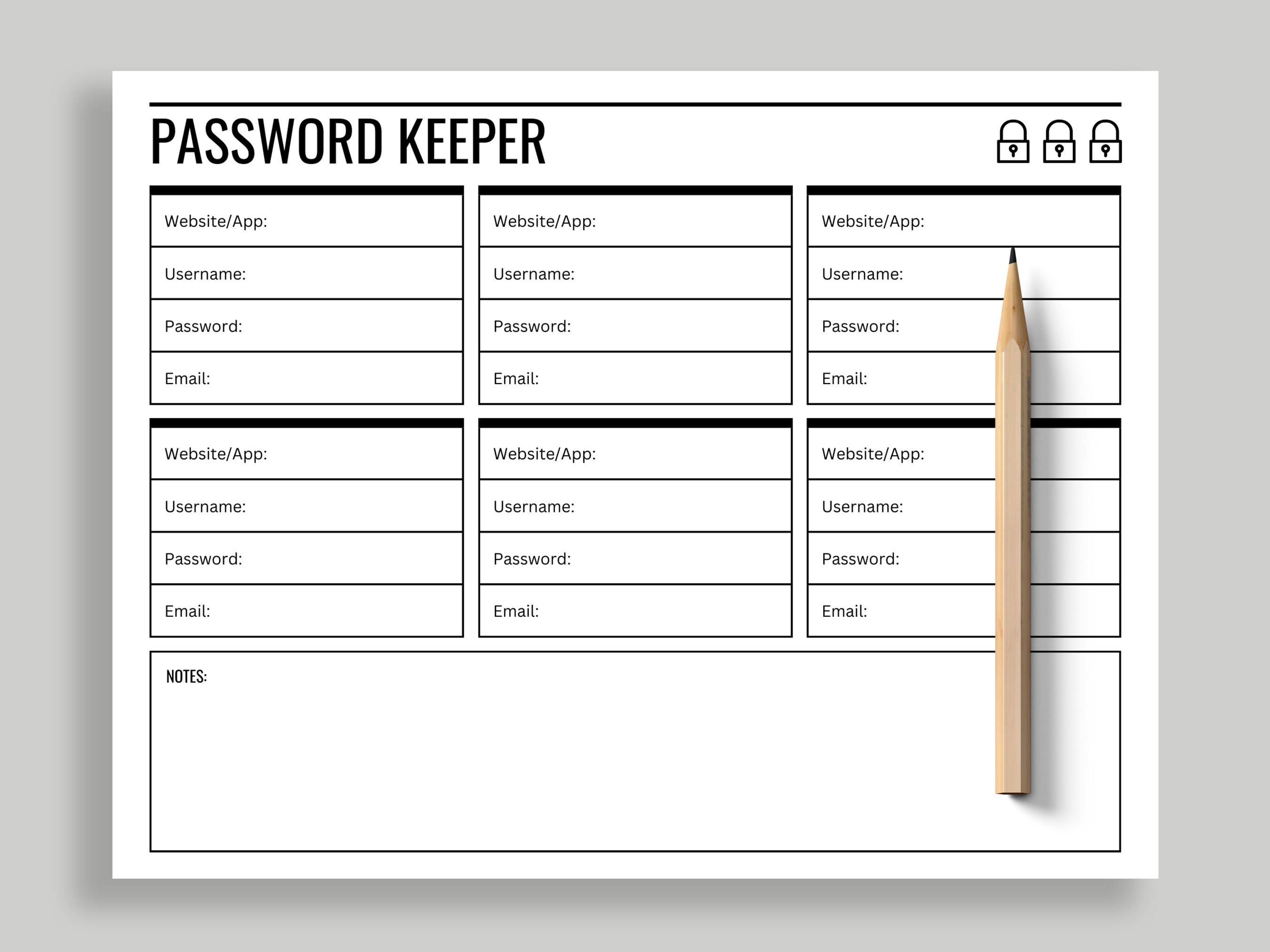 Printable Password Tracker / Streaming Service Login Record Keeper ...