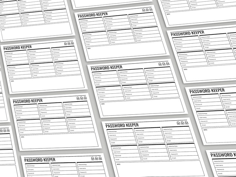 Printable Password Tracker / Streaming Service Login Record Keeper ...