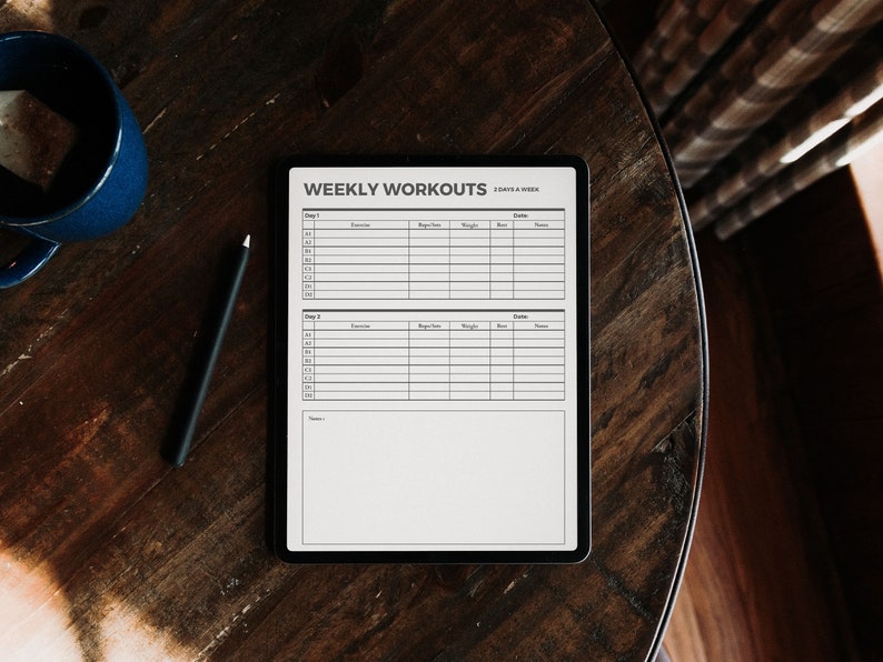 Printable Weekly Workout and Exercise Training Template / Lifting ...