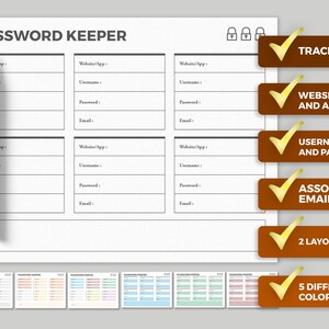 Printable Password Log Bundle / Login and Account Keeper for Streaming ...