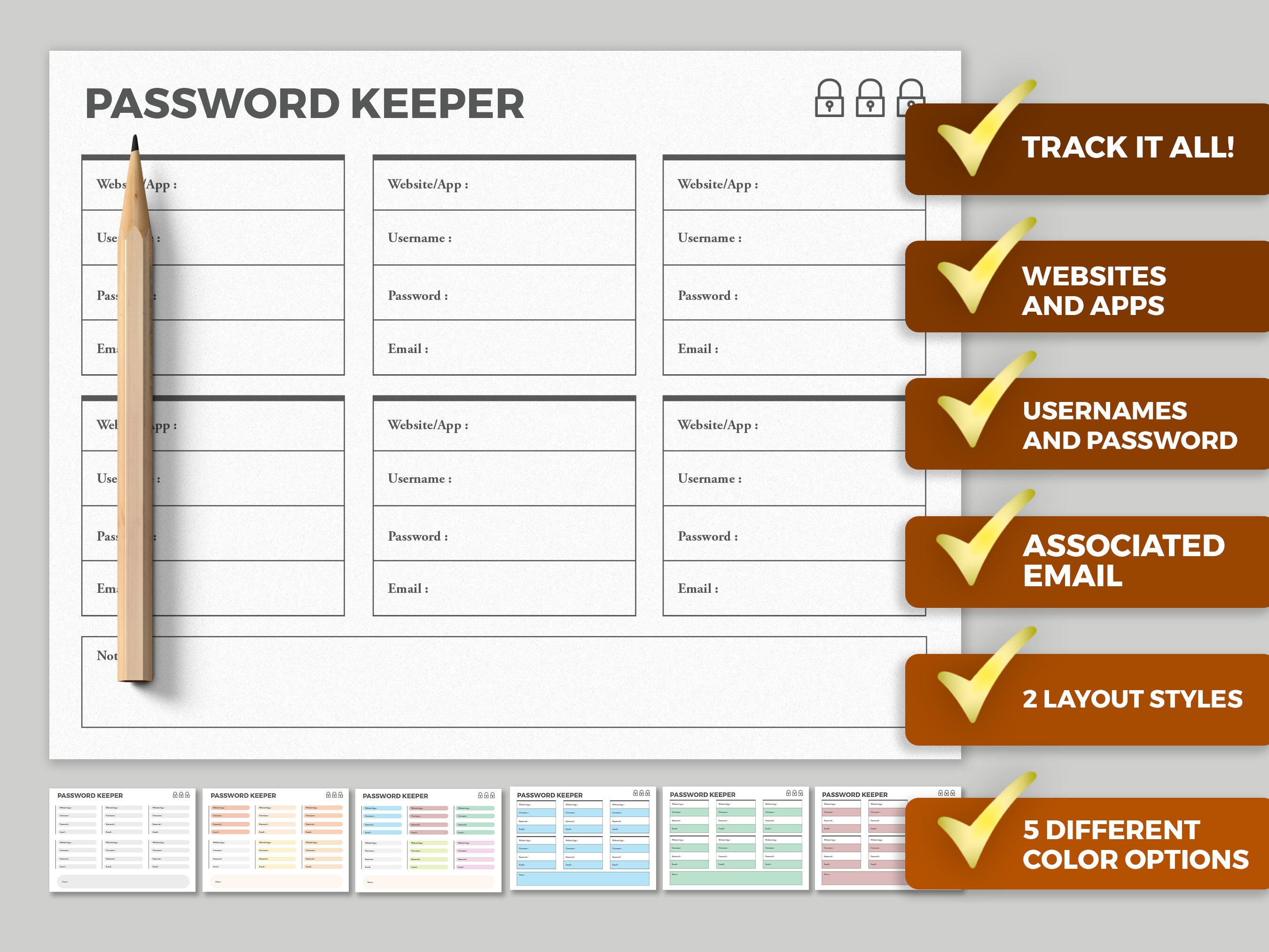 Printable Password Log Bundle / Login and Account Keeper for Streaming ...