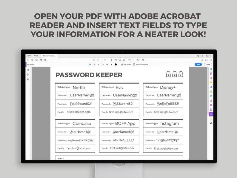 Printable Password Log Bundle / Login and Account Keeper for Streaming ...