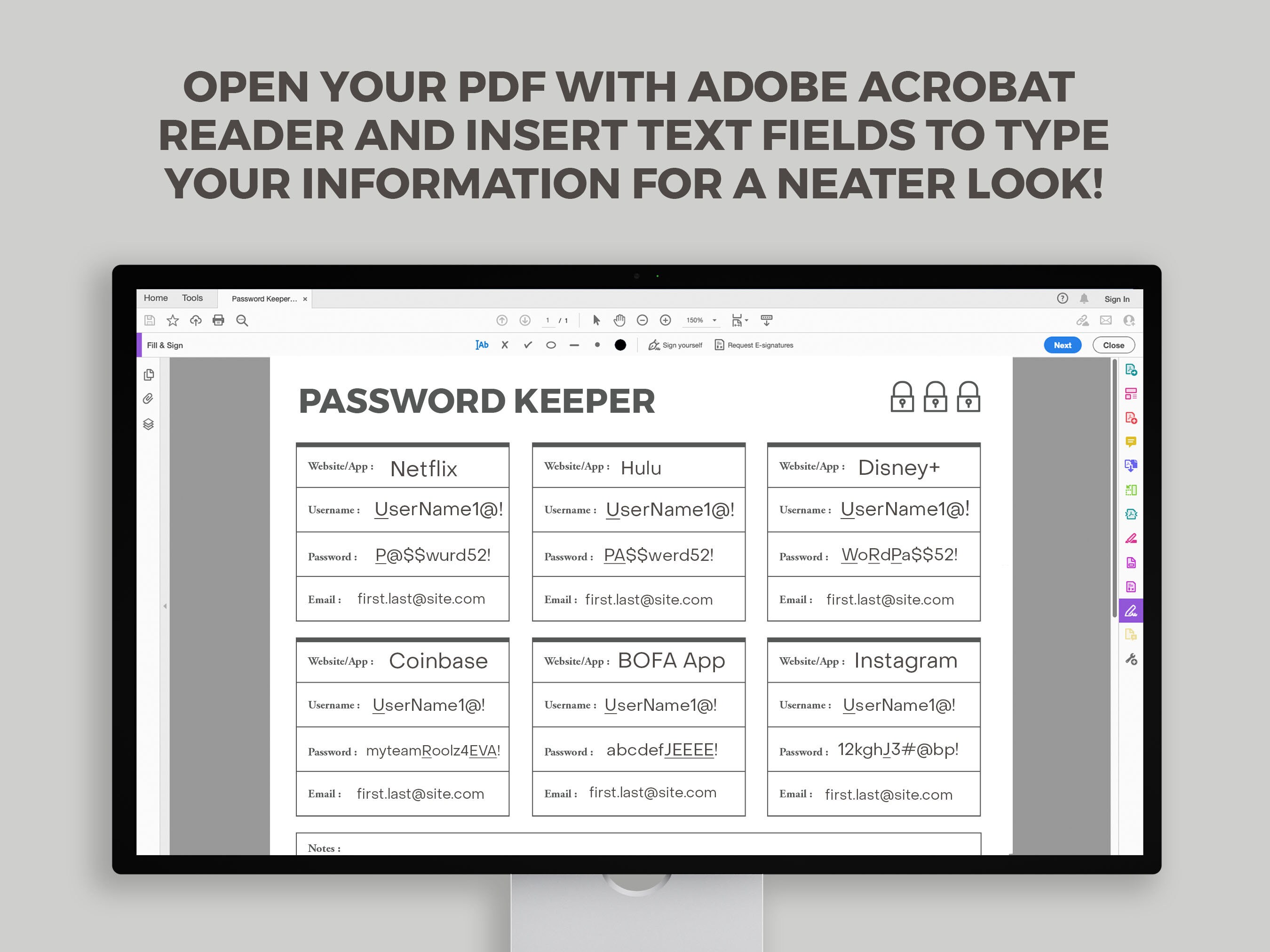 Printable Password Log Bundle / Login and Account Keeper for Streaming ...