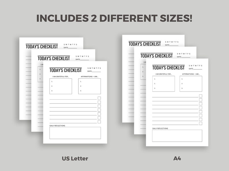 Printable to Do Checklist / Routine Checklist Keeper / Daily Gratitude ...