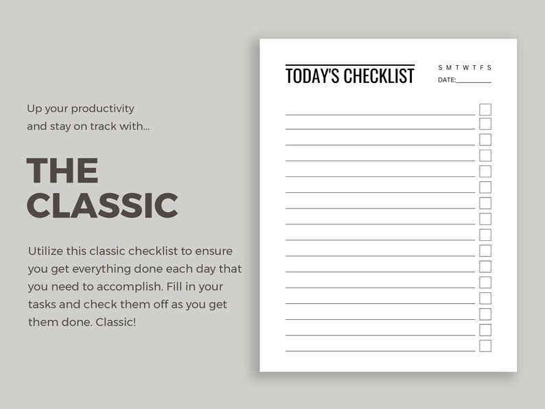 Printable to Do Checklist / Routine Checklist Keeper / Daily Gratitude ...