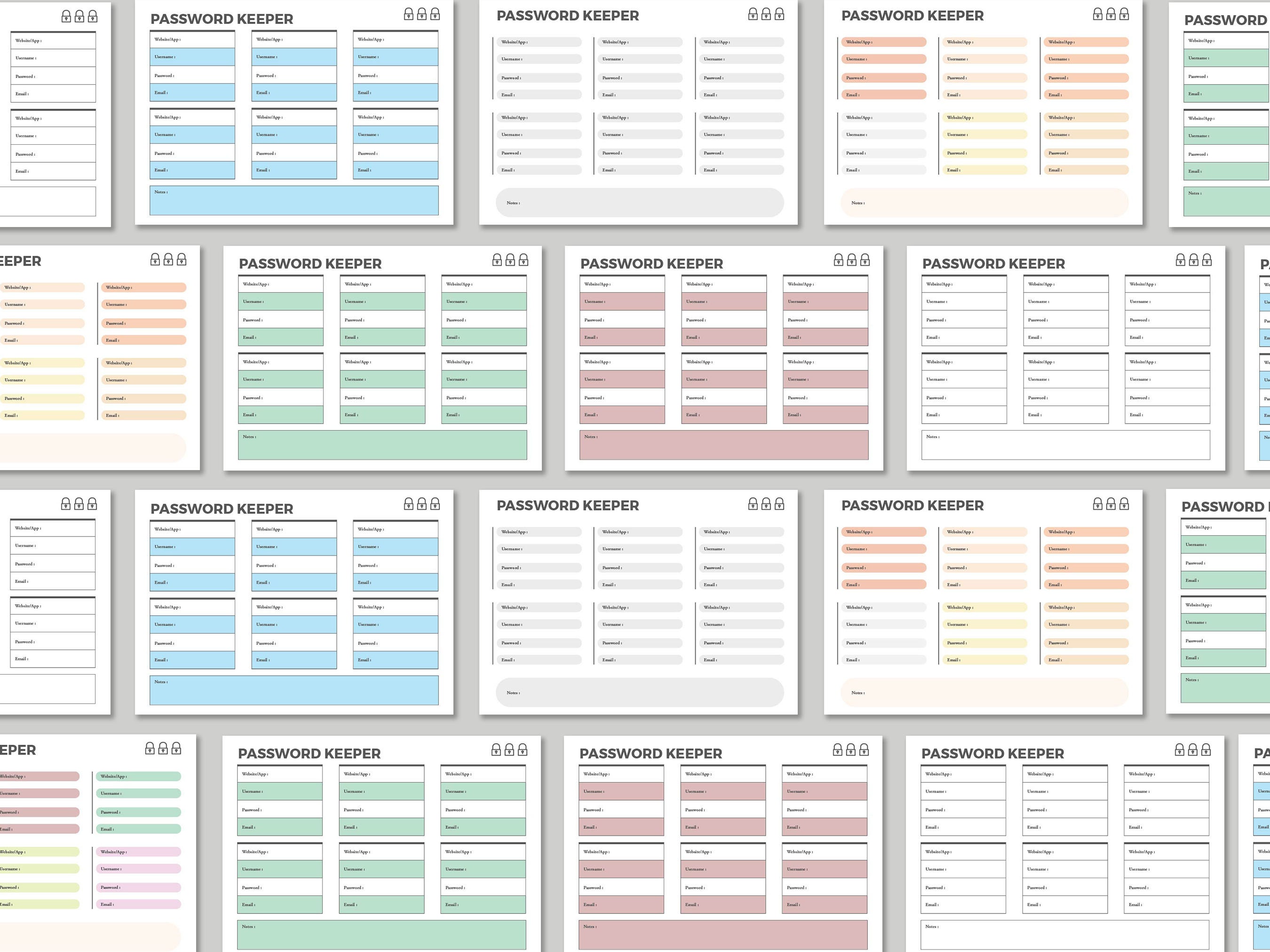 Printable Password Log Bundle / Login and Account Keeper for Streaming ...