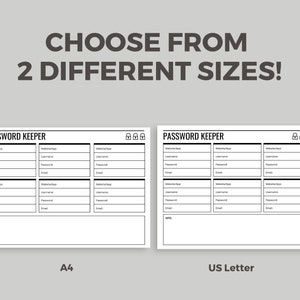 Printable Password Tracker / Streaming Service Login Record Keeper ...