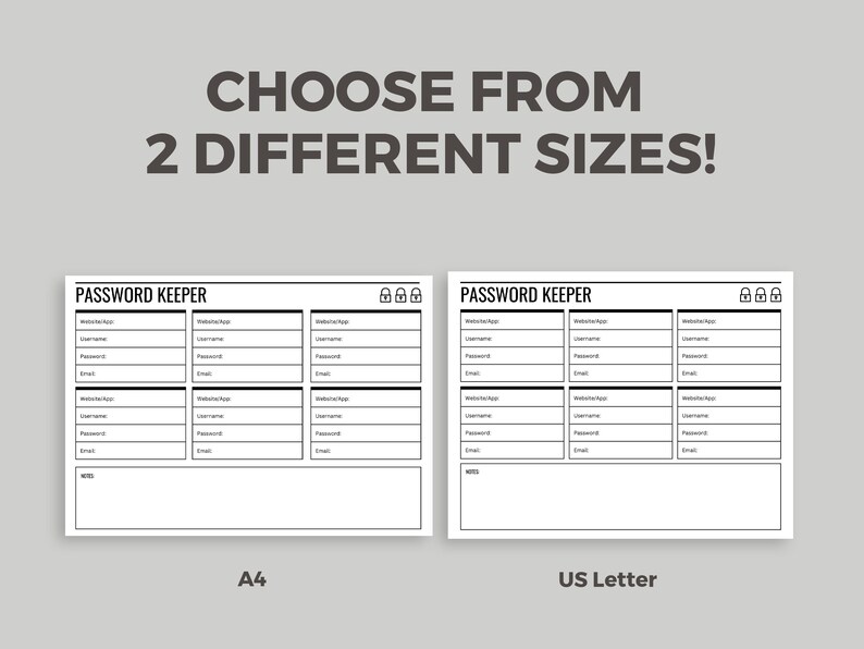 Printable Password Tracker / Streaming Service Login Record Keeper ...