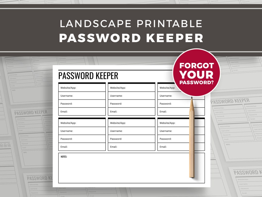 Printable Password Tracker / Streaming Service Login Record Keeper ...