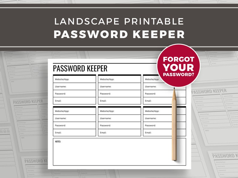 Printable Password Tracker / Streaming Service Login Record Keeper ...