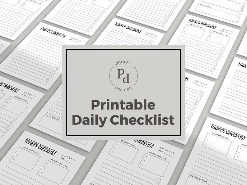 Printable to Do Checklist / Routine Checklist Keeper / Daily Gratitude ...