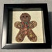 Gingerbread Man in 6x6 Black Shadow Frame With Recycled & New Jewelry ...