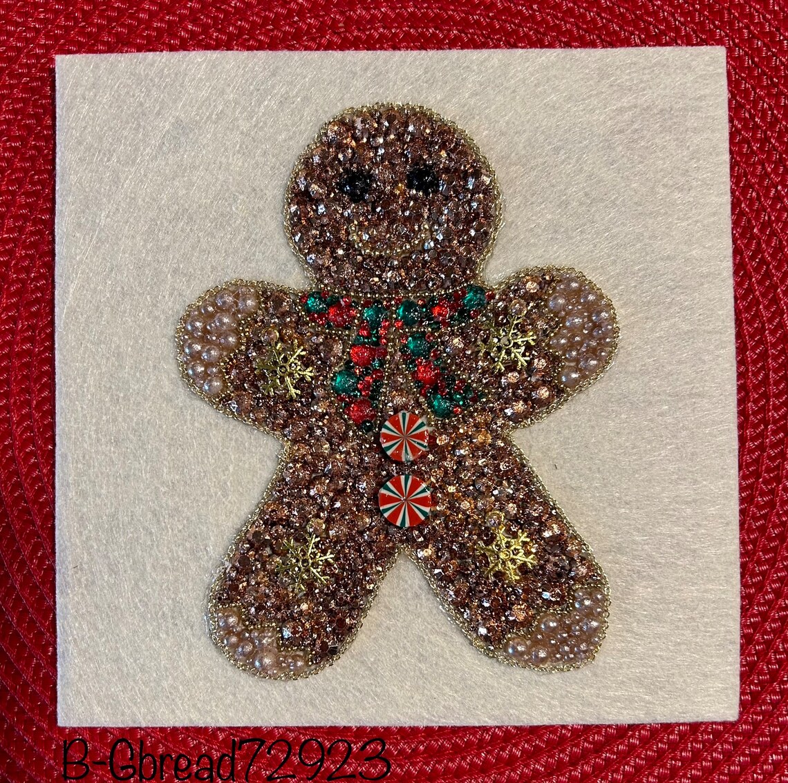 Gingerbread Man in 6x6 Black Shadow Frame With Recycled & New Jewelry ...