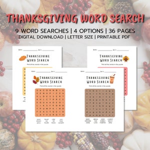 Thanksgiving Word Search | Fall Word Search | Printable PDF | Digital ...
