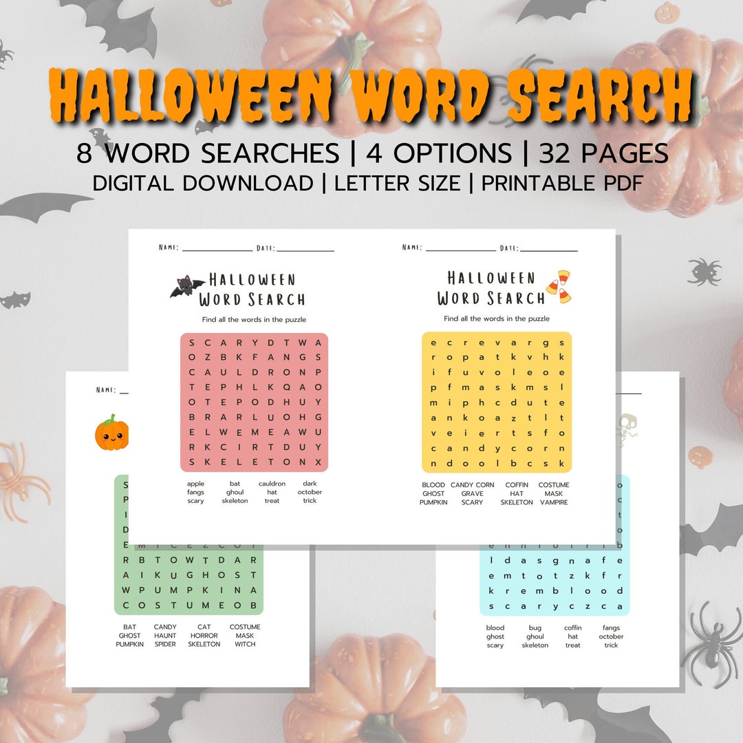 Halloween Word Search | Fall Word Search | Printable Word Search ...