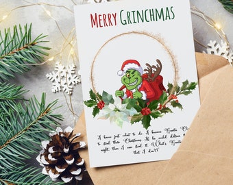 Funny Grinch Digital Christmas Photo Card - Etsy