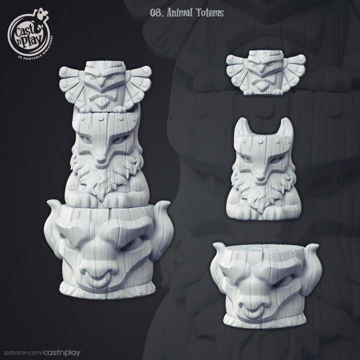 Animal Totems - 3D Stackable Minis - Etsy