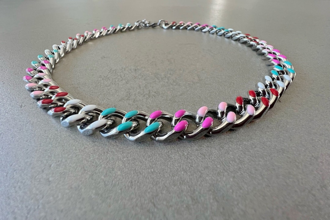 Cuban Link Necklace Cuban Chain Punk Stainless Steel Chain Curb Cuban ...