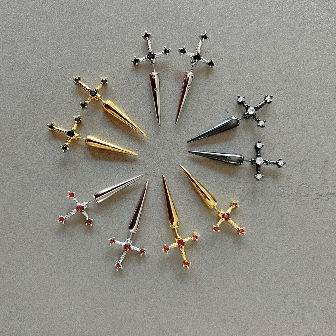 Sword Earrings Unisex Dagger Sword Earrings Front Back Earrings Sword Jacket Earring Dagger ...