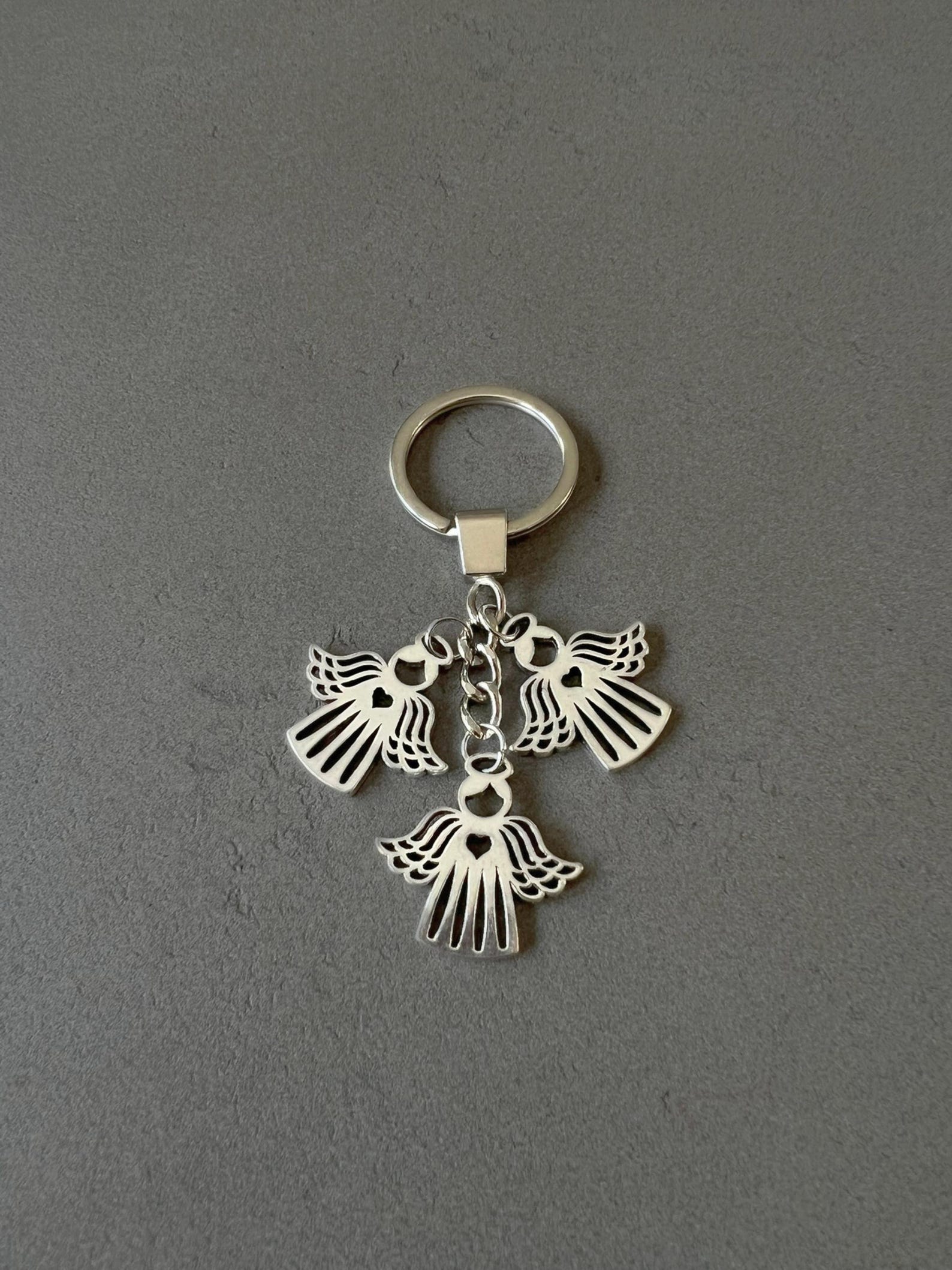 Angel Keychain, Stainless Steel Keychain, Minimalistic Design ...