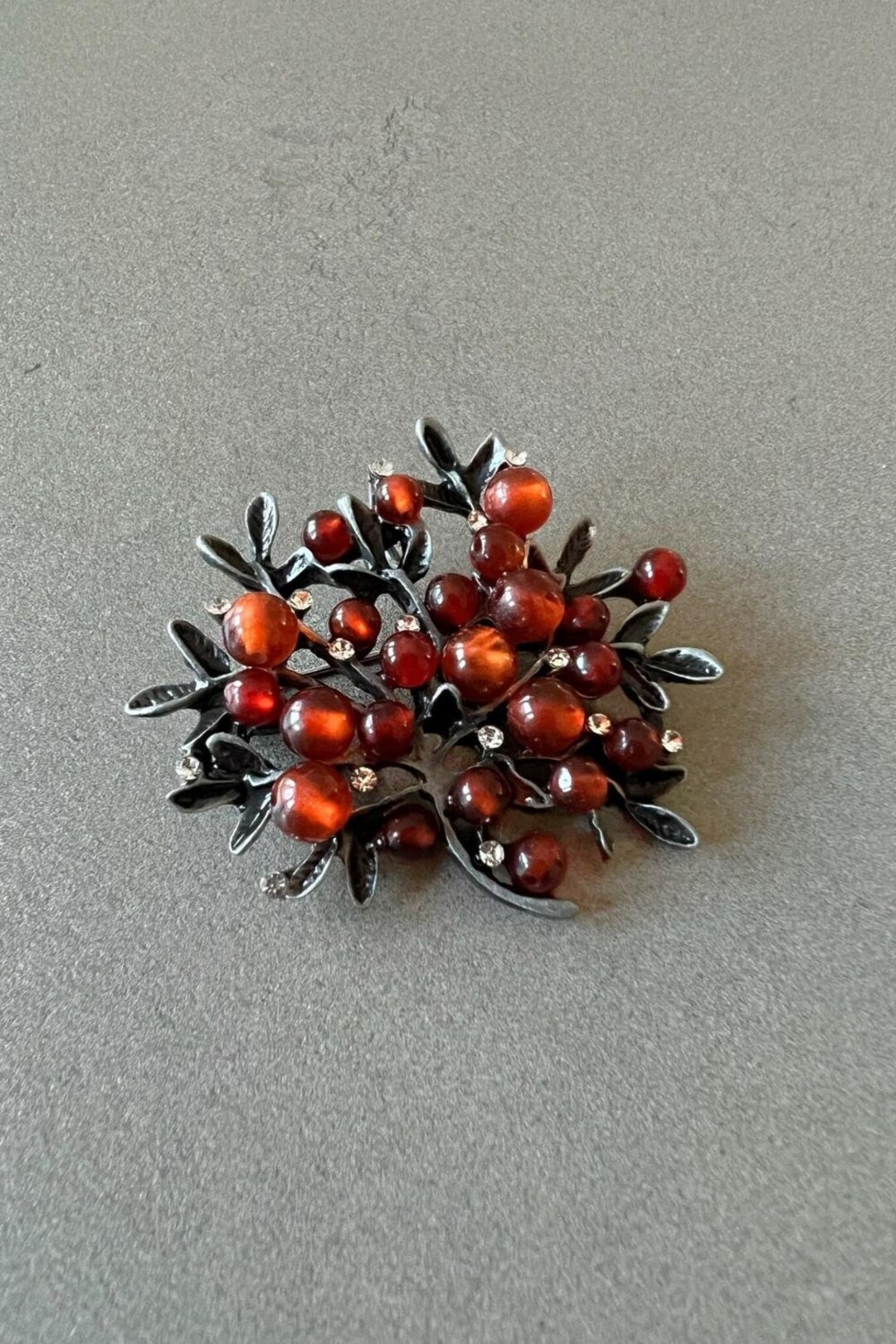 Flower Brooch for Her Red Flower Brooch Gift for Woman Flower Red ...