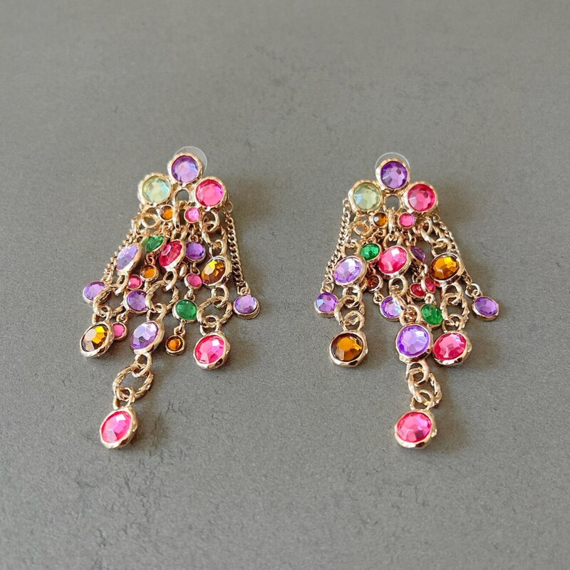 Rhinestone Earrings - Etsy