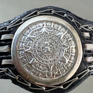 Mens Bracelet Aztec Calendar Bracelet for Men Thick Synthetic Leather ...
