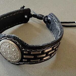 Mens Bracelet Aztec Calendar Bracelet for Men Thick Synthetic Leather ...