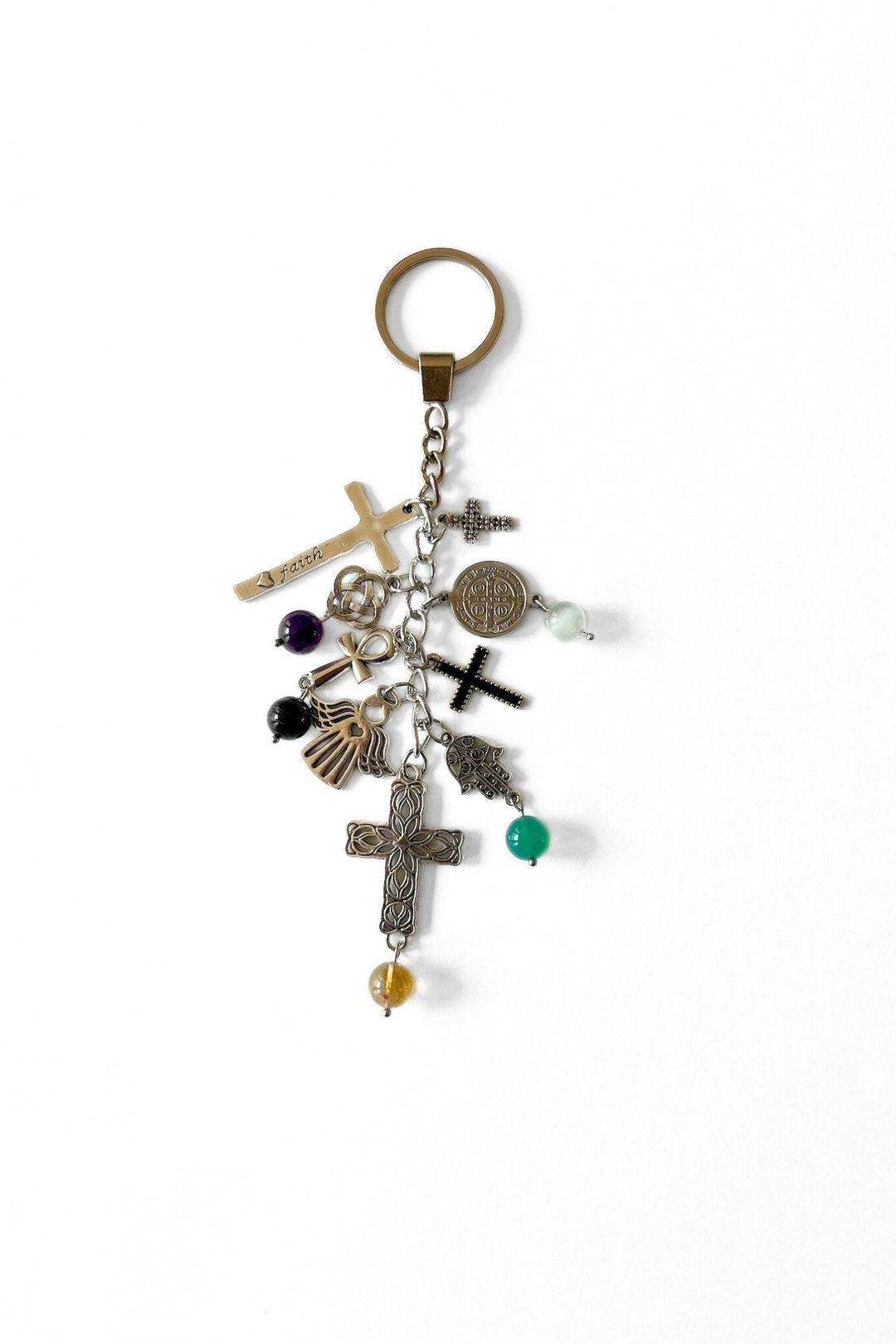 Spiritual Keychain for Her Religious Key Holder for Him Protection ...