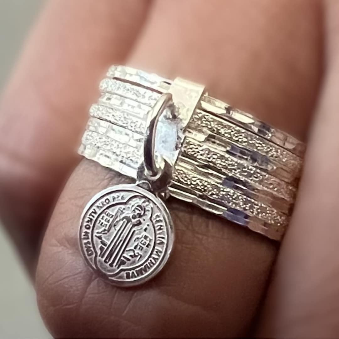 Seven Day Ring Saint Benedict Ring for Her Real Silver Ring St Benedict ...