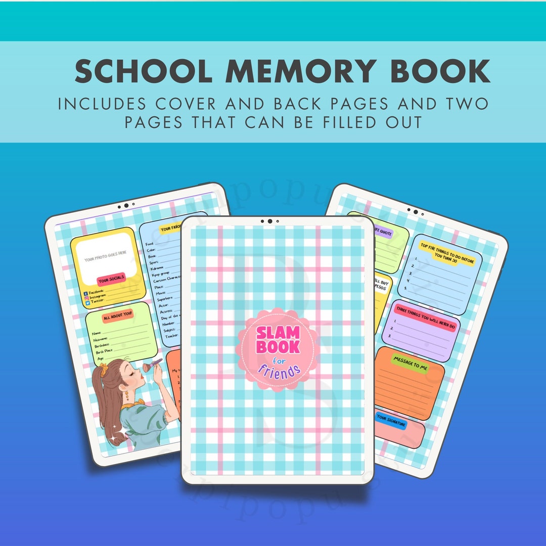 Editable School Memory Book for Girls Digital School Years - Etsy