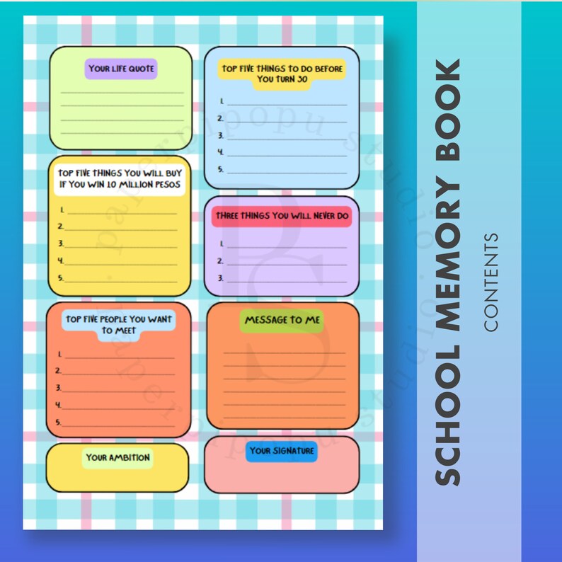 Editable School Memory Book for Girls Digital School Years - Etsy