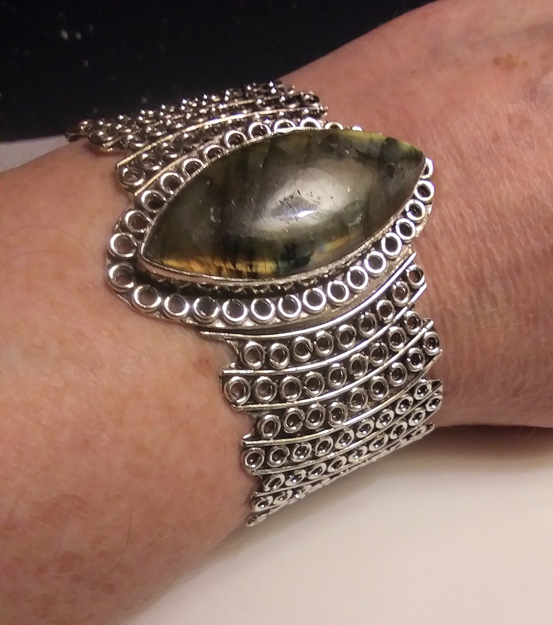 Stunning 925 Sterling Edwardian Victorian Vintage Style Cuff Bracelet ...