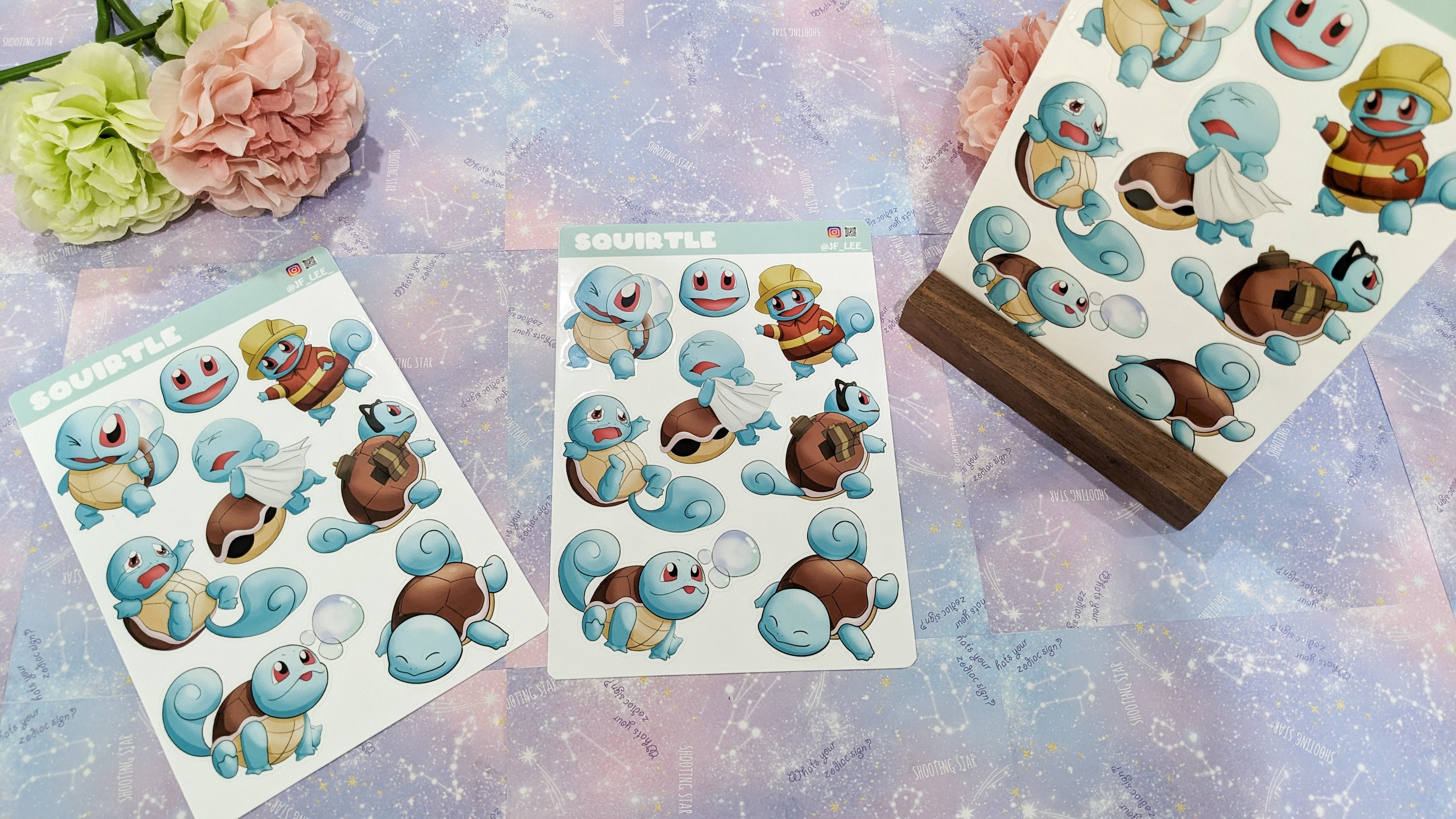 Squirtle Sticker Sheet, Cute Pokemon High Quality Waterproof Decal ...