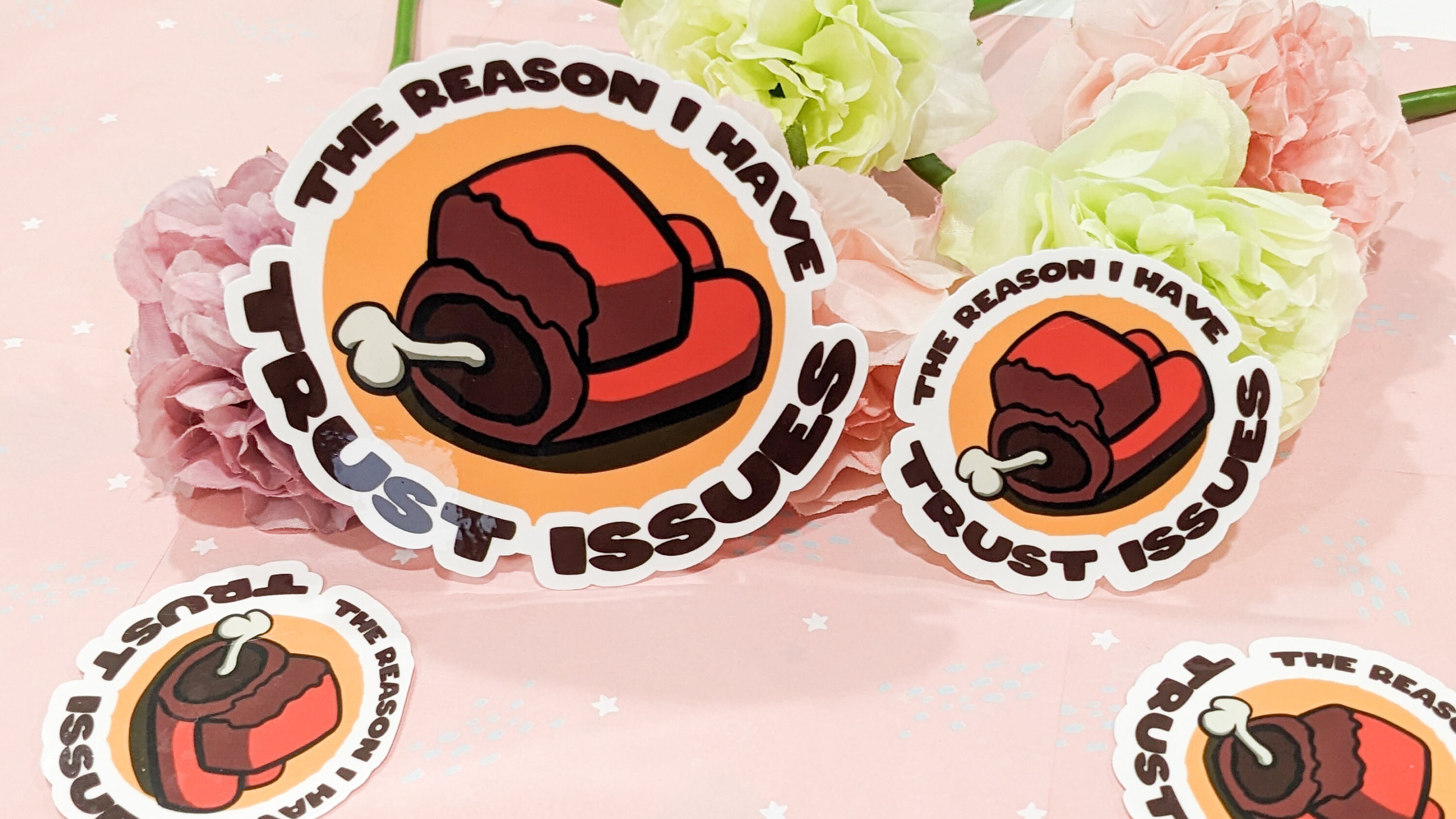 Among Us Trust Issues Waterproof Sticker, Funny and Cute Self Adhesive ...