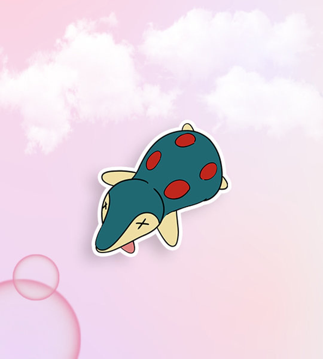 K.O Cyndaquil Pokemon Sticker, Funny Design Pokemon Collection Stickers ...