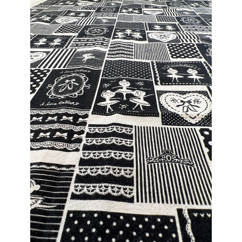 RARE Fabric - KOKKA Trèfle French Ballet Japanese Import Cotton Linen ...