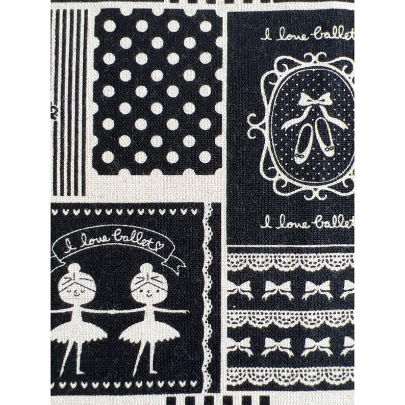 RARE Fabric - KOKKA Trèfle French Ballet Japanese Import Cotton Linen ...