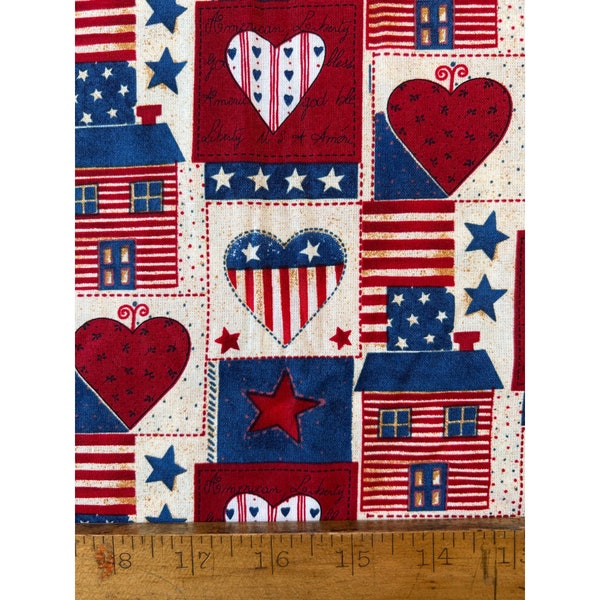 Patchwork Americana Fabric - Etsy