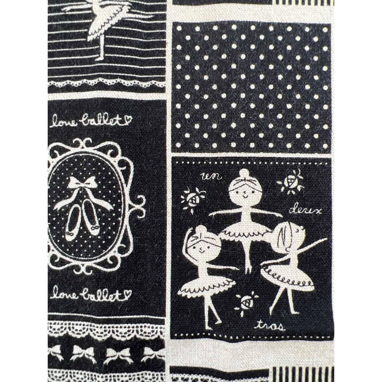 RARE Fabric - KOKKA Trèfle French Ballet Japanese Import Cotton Linen ...