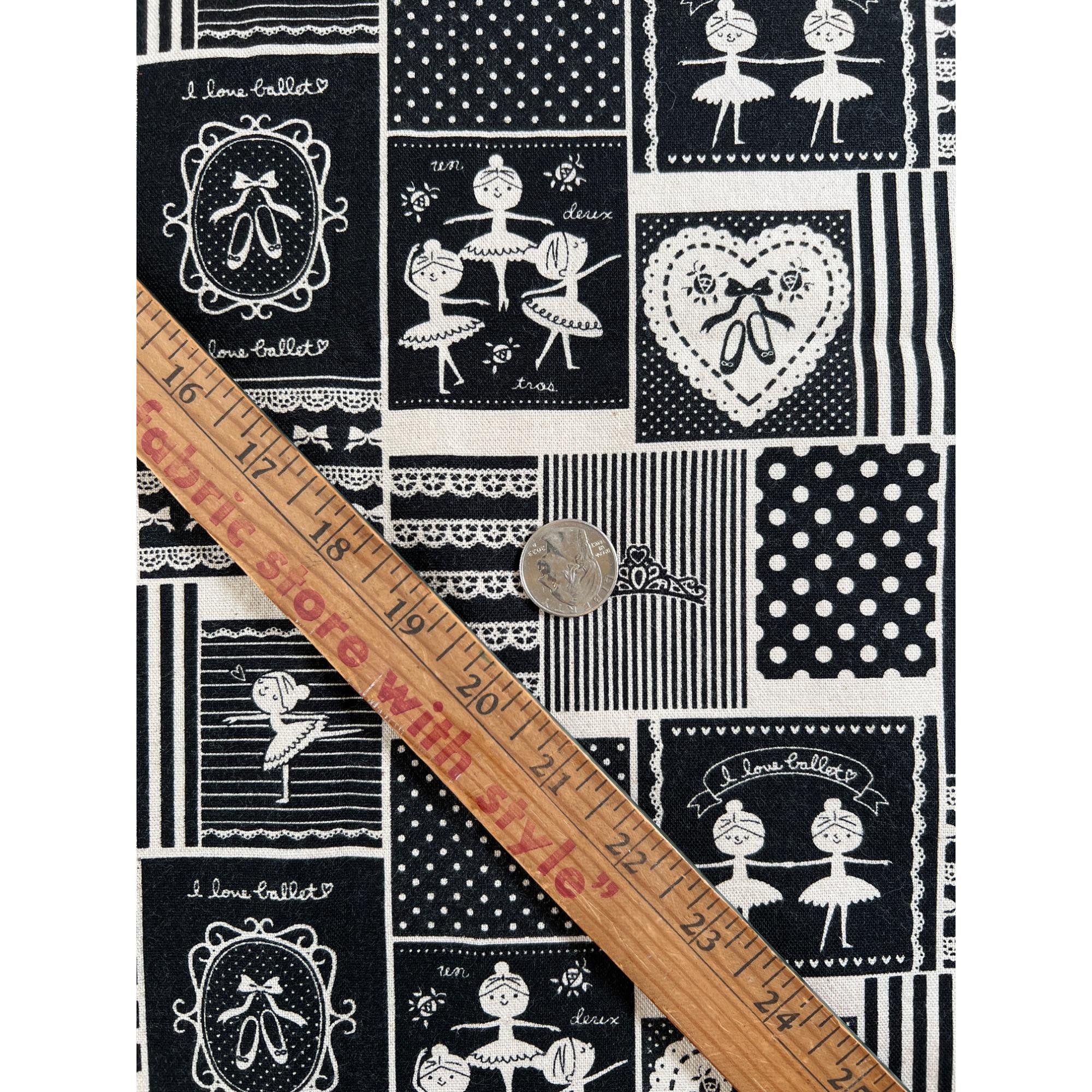 RARE Fabric - KOKKA Trèfle French Ballet Japanese Import Cotton Linen ...