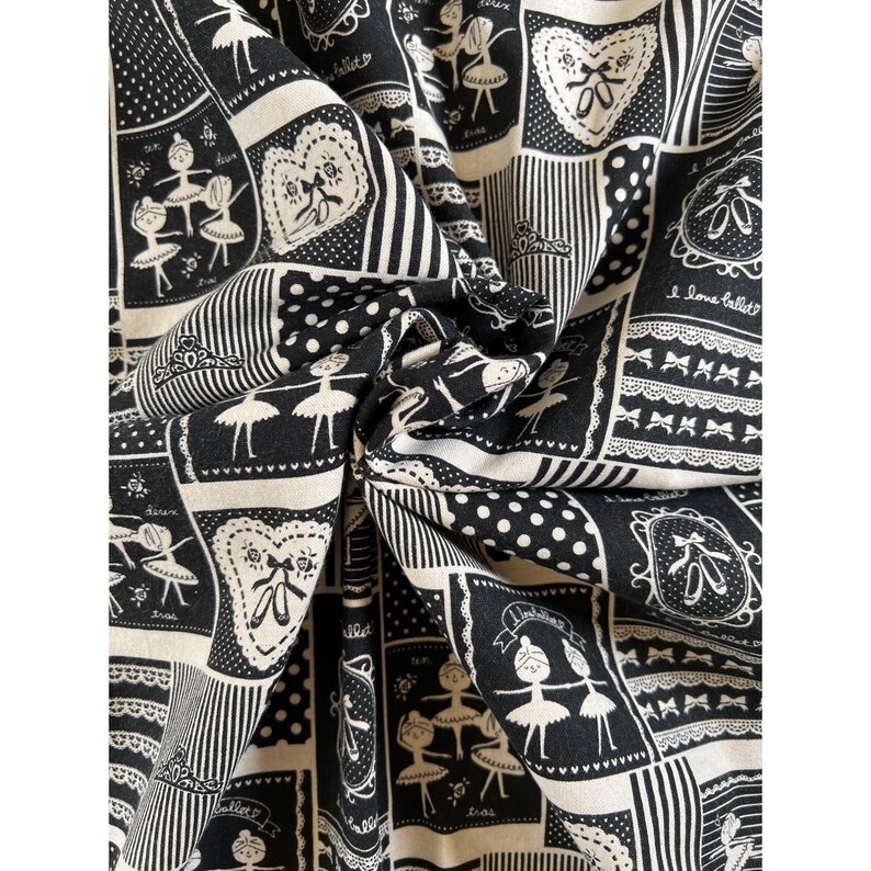 RARE Fabric - KOKKA Trèfle French Ballet Japanese Import Cotton Linen ...