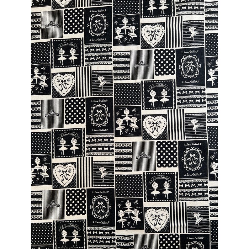 RARE Fabric - KOKKA Trèfle French Ballet Japanese Import Cotton Linen ...