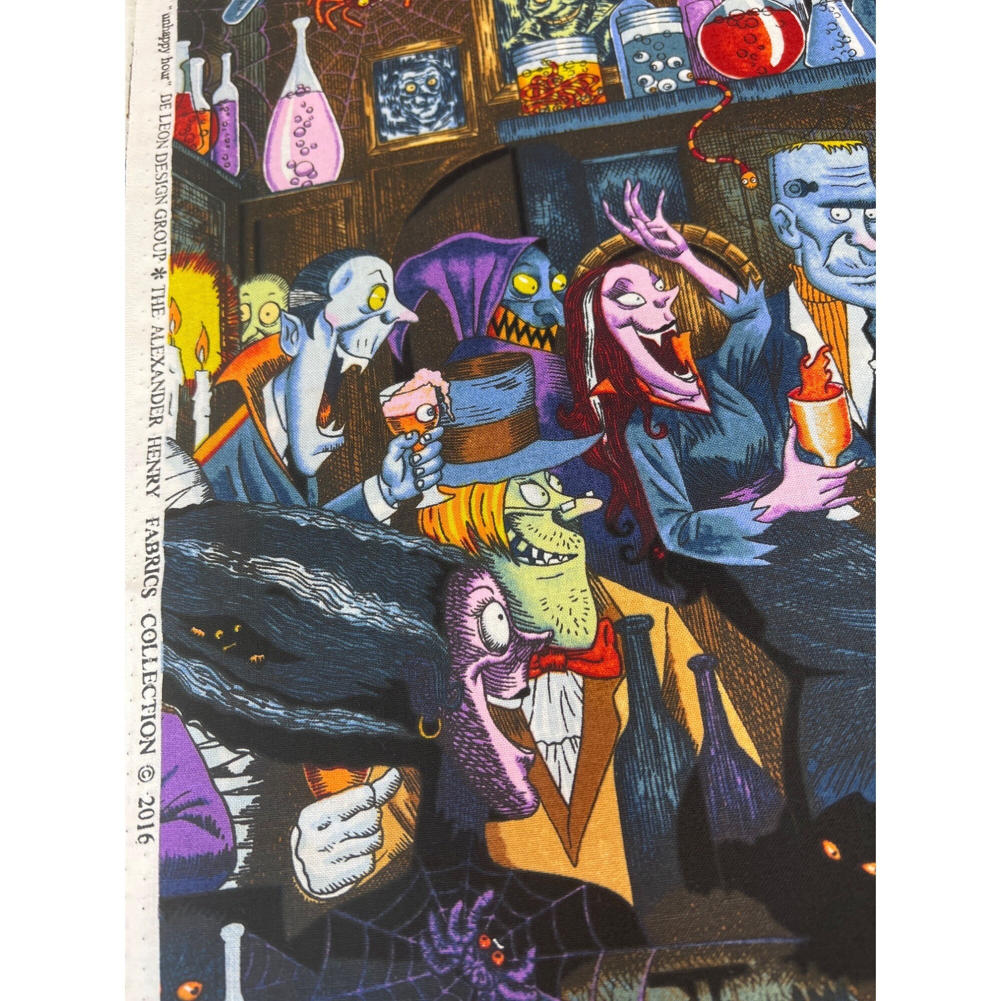 Fabric OOP Alexander Henry Design Halloween UNHAPPY HOUR Cotton by the ...