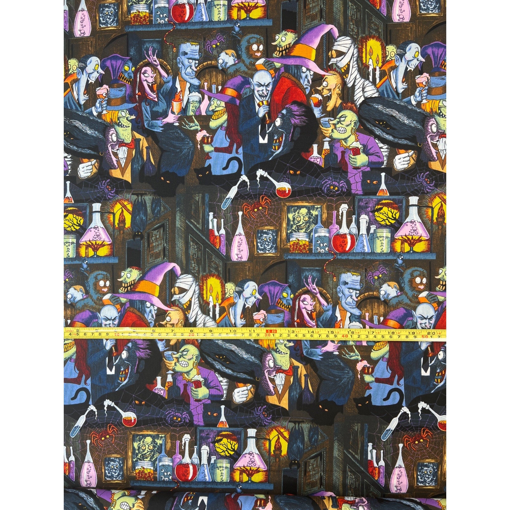 Fabric OOP Alexander Henry Design Halloween UNHAPPY HOUR Cotton by the ...