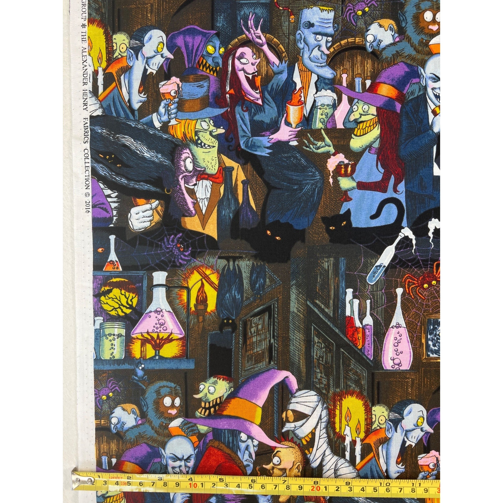 Fabric OOP Alexander Henry Design Halloween UNHAPPY HOUR Cotton by the ...