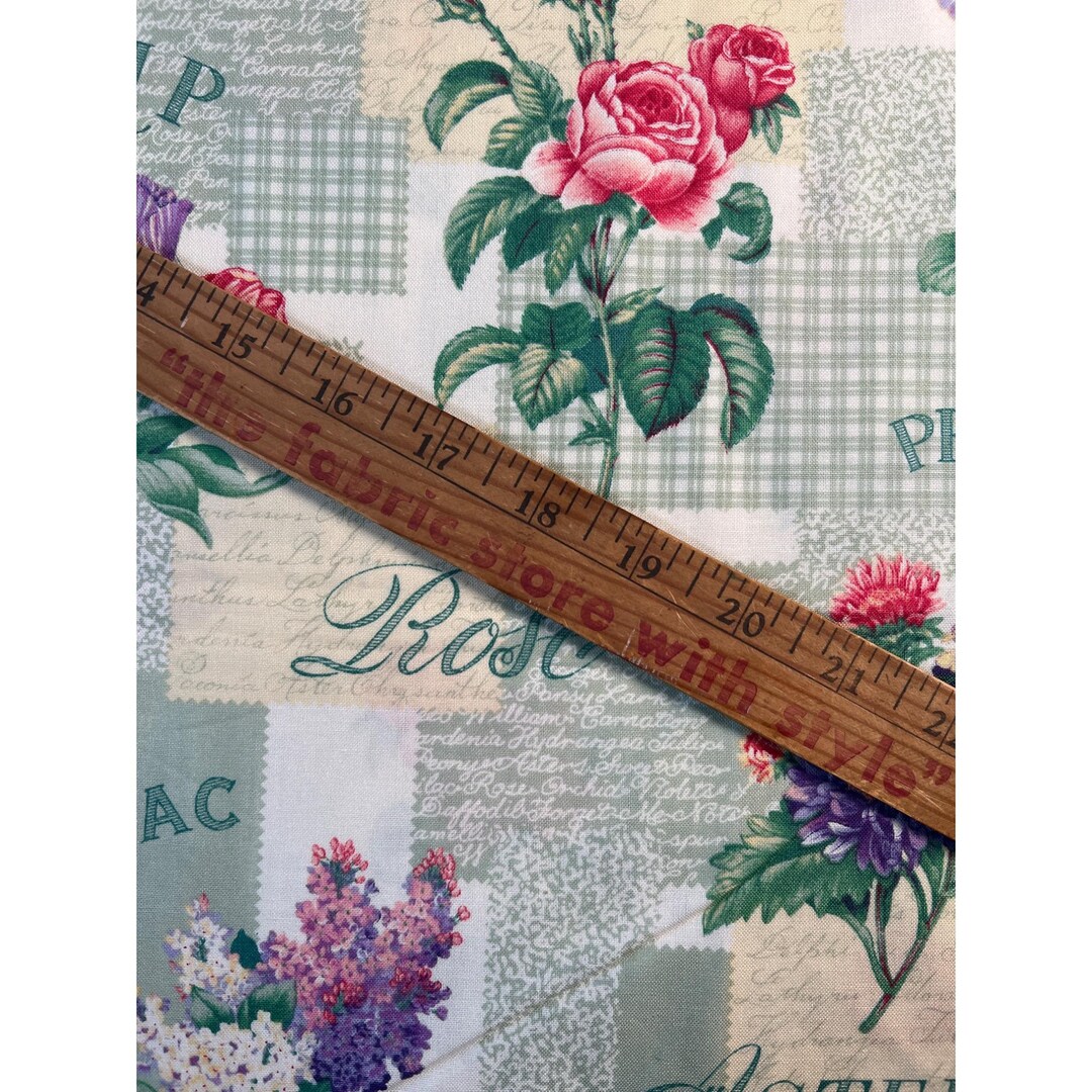 Fabric OOP Lake House for Michael Miller Calligraphy Garden 2 Yards 72 ...