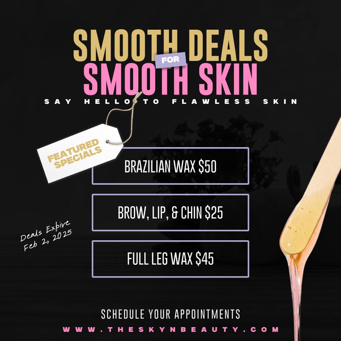 Wax Specials, Brazilian Wax Flyer, Wax Specialists Template ...