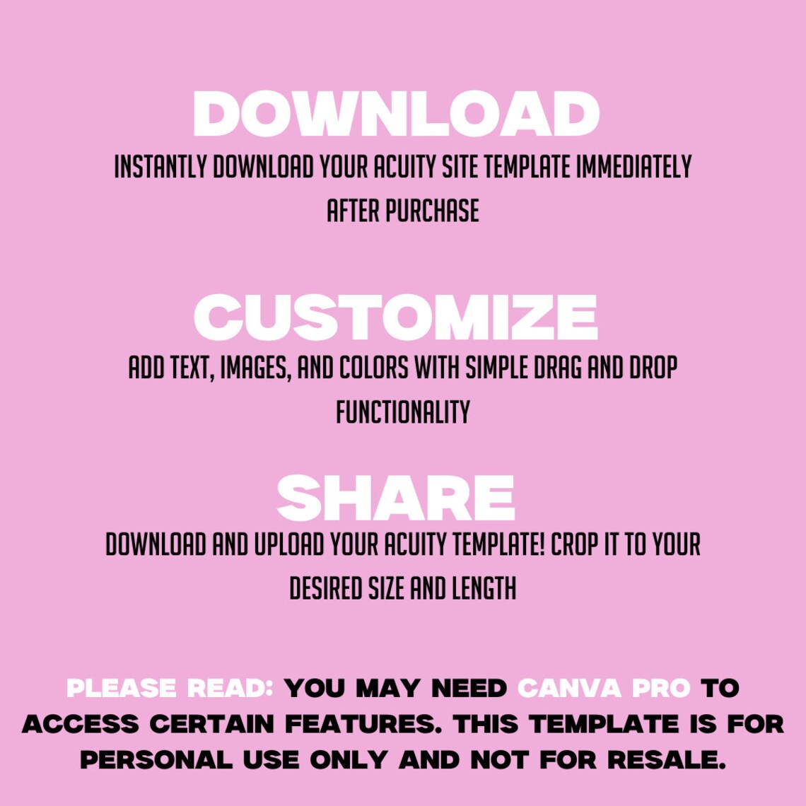 Acuity Website Design Template - Canva - Customize - Booking Site Hairstylist - Lash Beauty ...